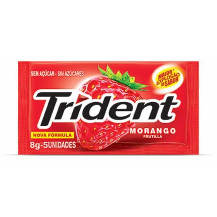 Goma Mascar TRIDENT Morango 8g - Nova Era Goma Mascar TRIDENT Morango 8g - Nova Era