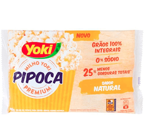 Pipoca Micro YOKI Popcorn Natural 90g - Nova Era