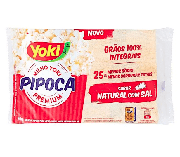 Pipoca Micro YOKI Popcorn com Sal Pacote 90g - Nova Era