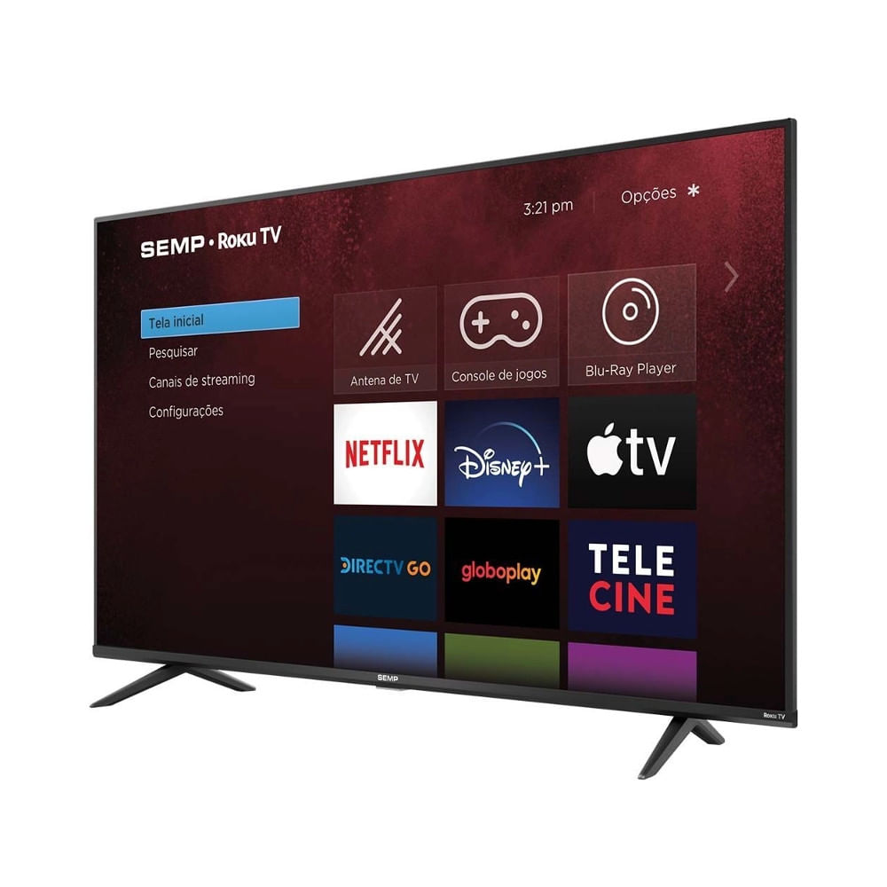 Smart TV Semp Roku Led 50 Rk8500 4k UHD HDR Wifi Dual Band, 4 Hdmi, 1 ...