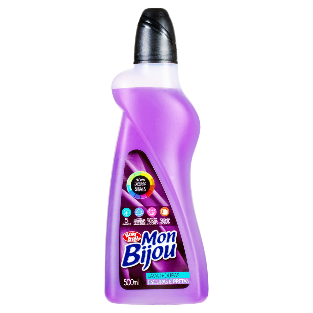 Lava Roupas Líquido Mon Biju Roupas Escuras e Pretas Frasco 500ml ...