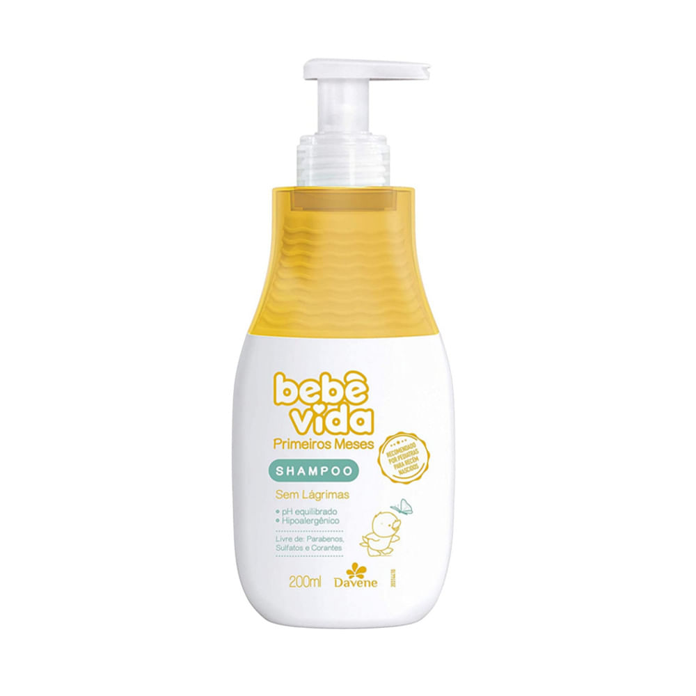 Shampoo Infantil Bebê Vida DAVENE Primeiro meses Frasco 200ml - Nova Era