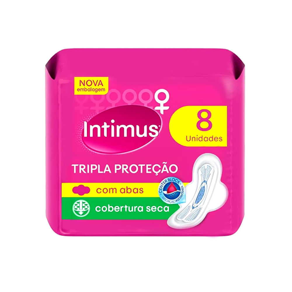 Absorvente Tripla Proteção INTIMUS Seca com Abas 8un