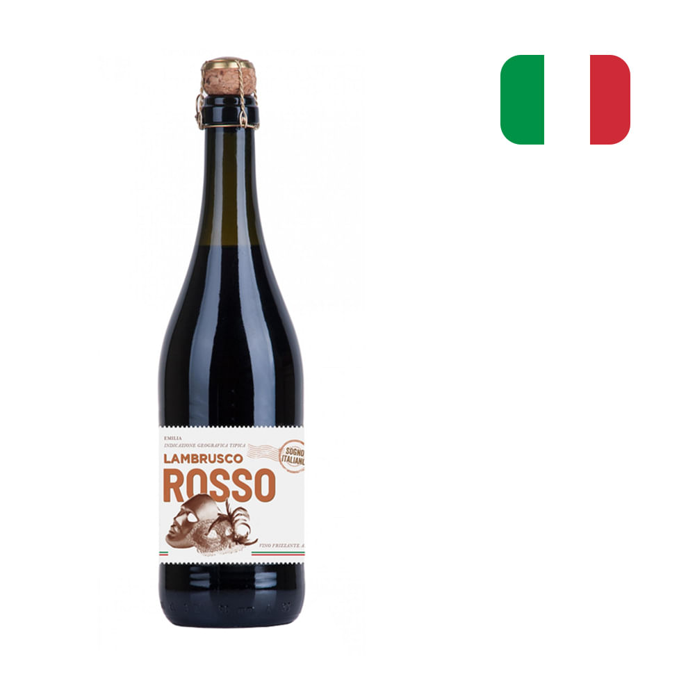 Vinho Tinto Italiano ROSSO Lambrusco Garrafa 750ml - Nova Era