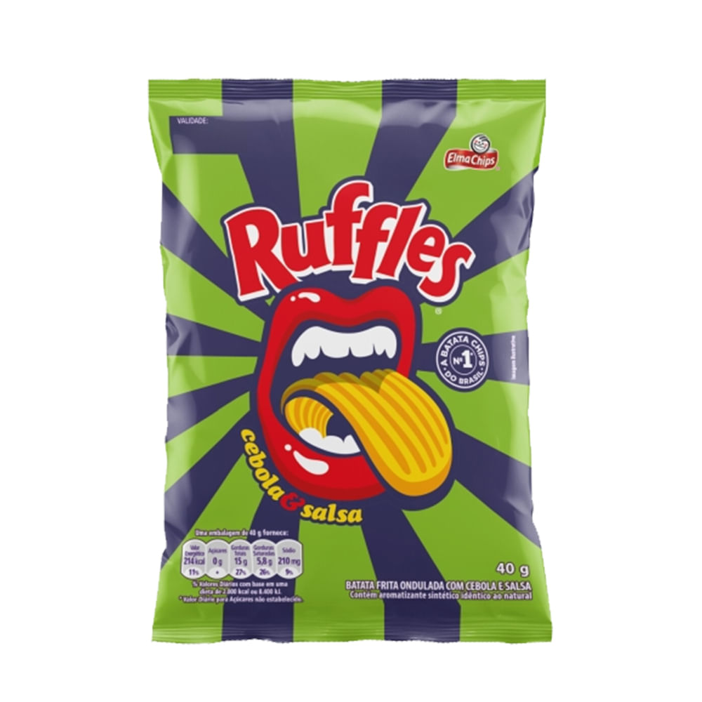 Batata Palha Ruffles Elma Chips Sabor Cebola e Salsa Embalagem 40g ...