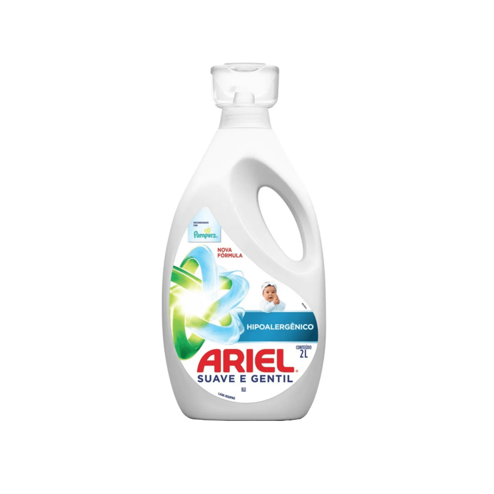 Lava Roupas Líquido Concentrado Ariel Suave e Gentil Embalagem 2L ...