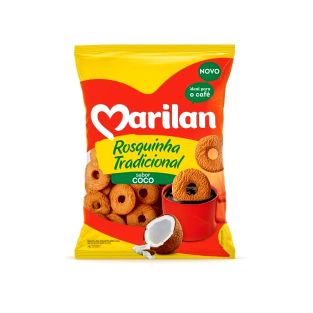 Rosquinha de Coco MARILAN sabor Coco pacote 500g - Nova Era Rosquinha de Coco MARILAN sabor Coco pacote 500g - Nova Era