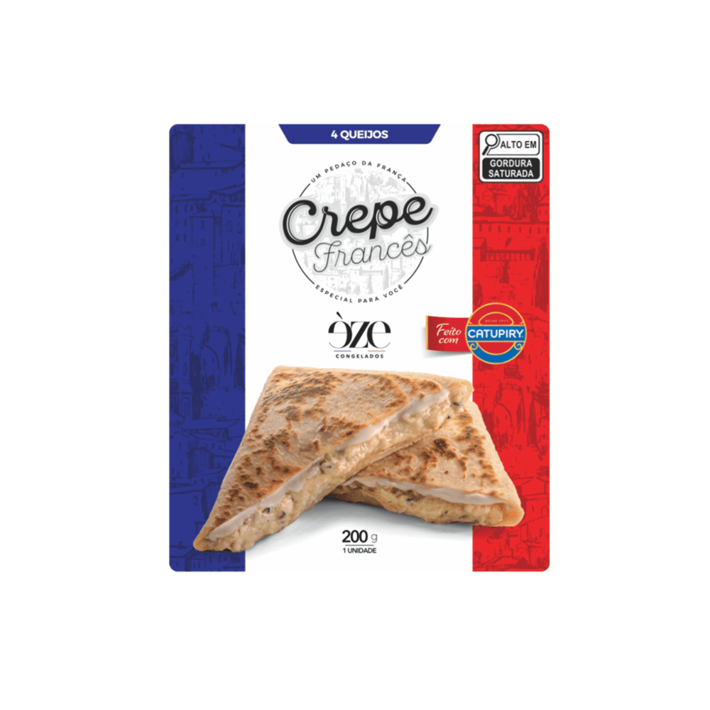 Crepe Congelado Francês Éze Crêperie Sabor 4 Queijos Caixa 200g
