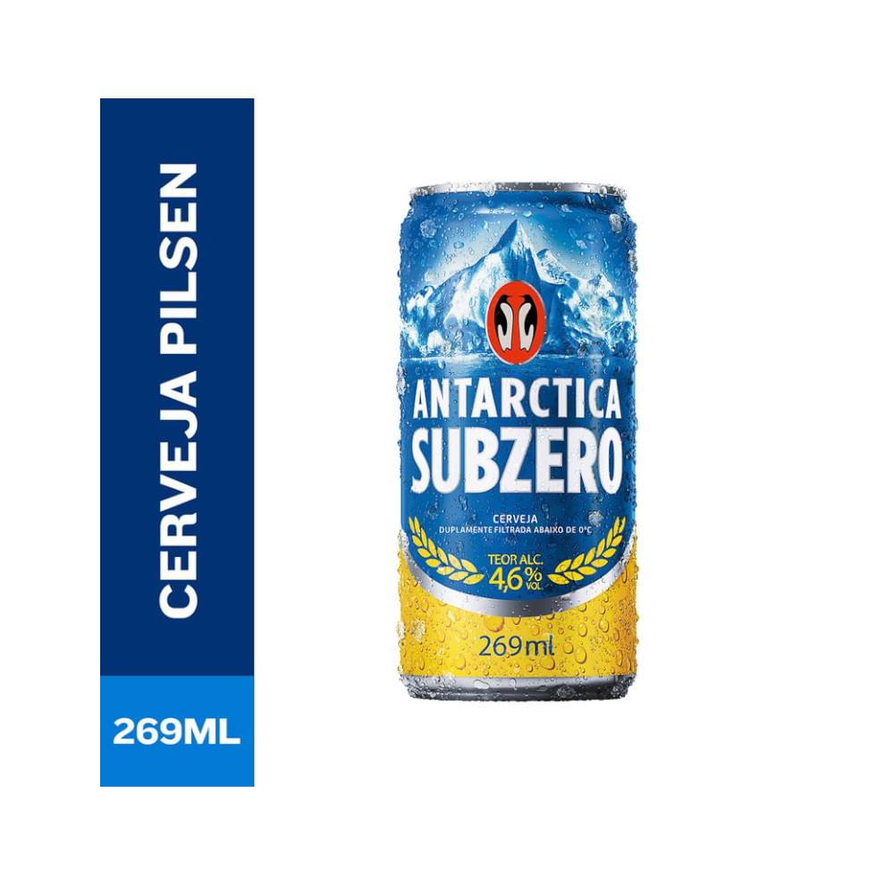 Cerveja Antarctica SubZero Pilsen Lata 269ml - Nova Era