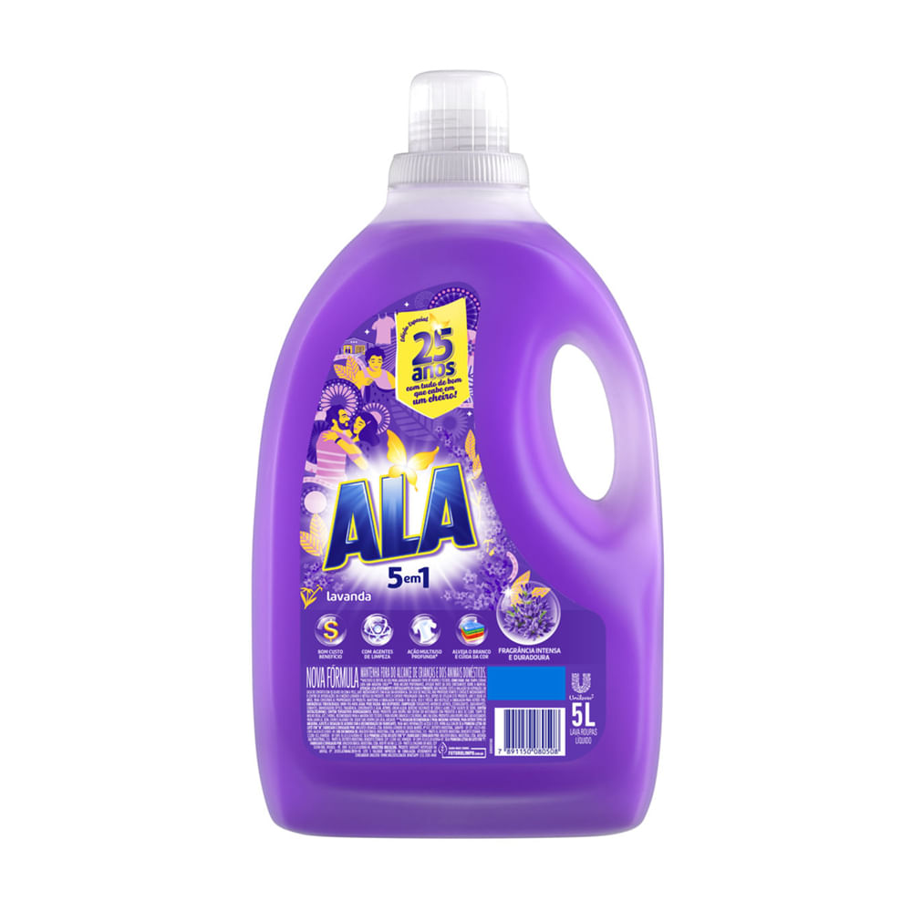 Lava Roupas Líquido Ala Lavanda Frasco 5L - Nova Era