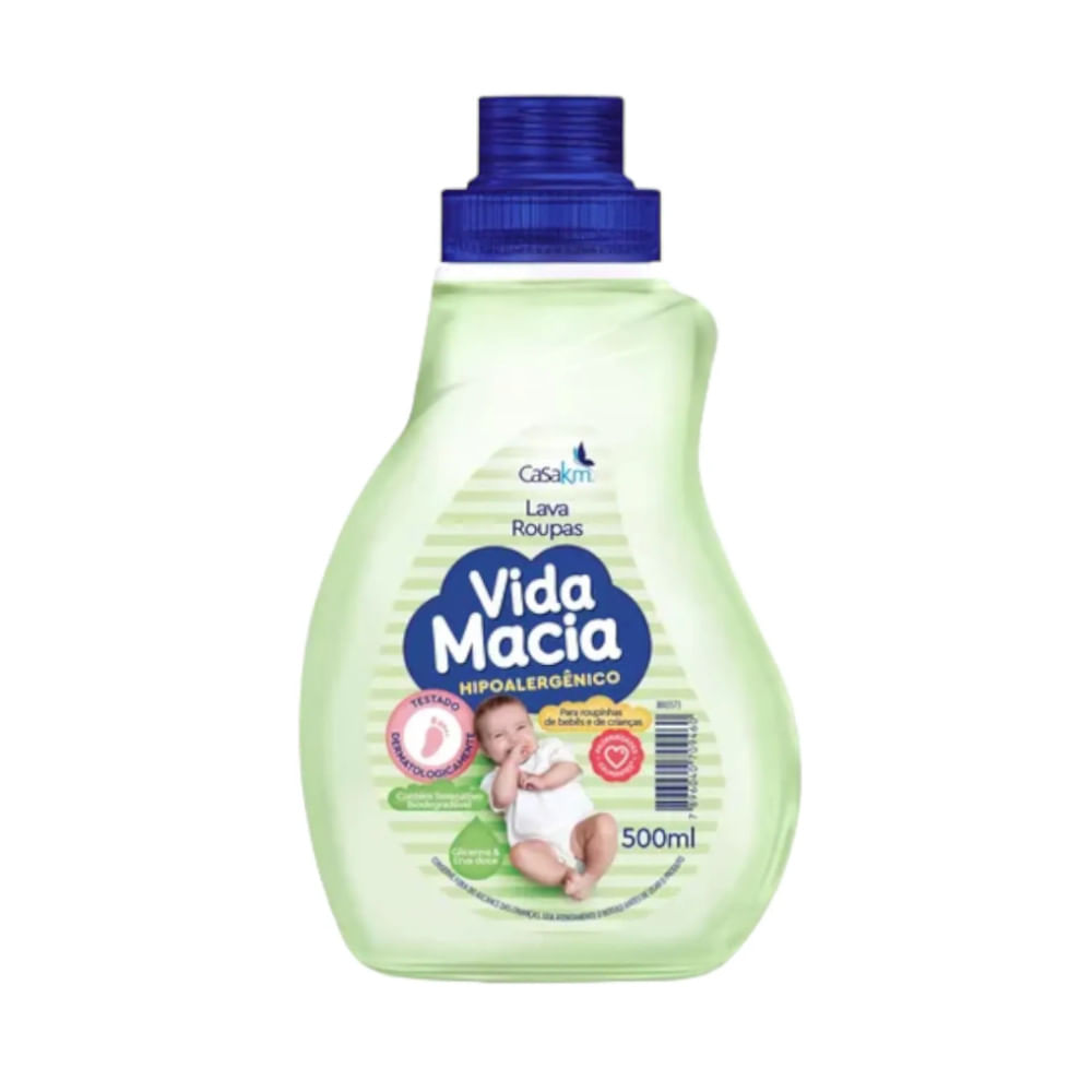 Lava Roupas Vida Macia Glicerina & Erva Doce Embalagem 500ml