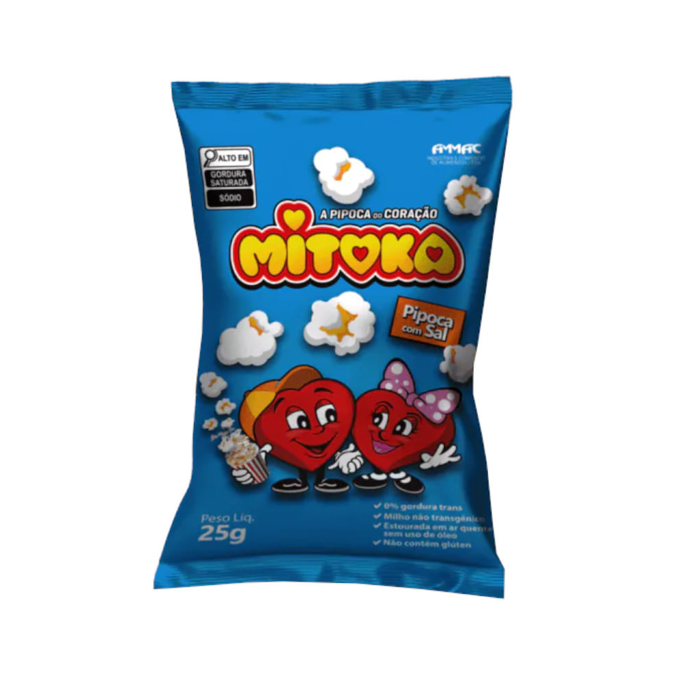 Pipoca Salgada PopCorn MITOKA Pronta Embalagem 25g