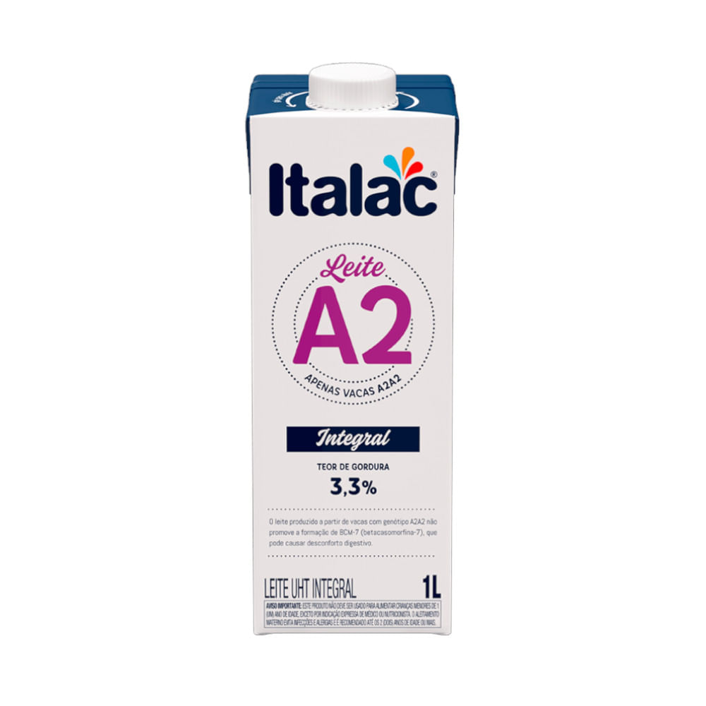 Leite UHT Integral A2 Italac Caixa 1L - Nova Era